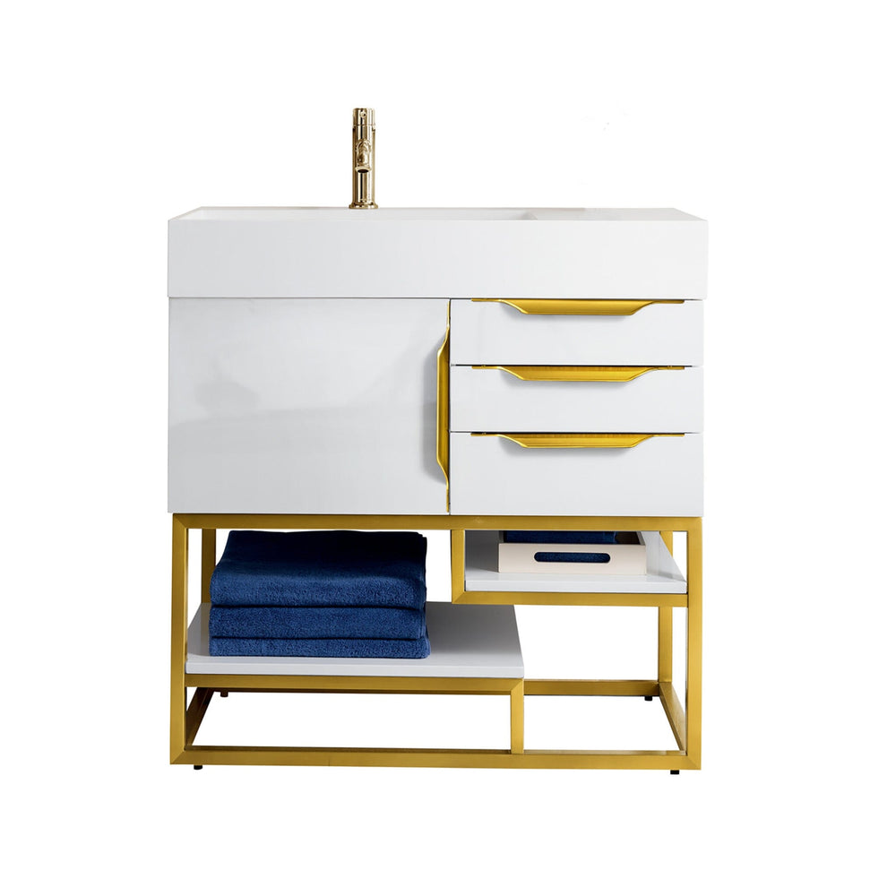 36" Columbia Single Bathroom Vanity w/ Radiant Gold Base – Vanities Depot