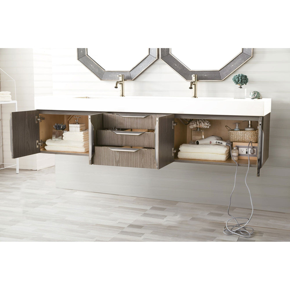 72" Columbia Floating Double Bathroom Vanity w/ Ash Gray – Vanities Depot