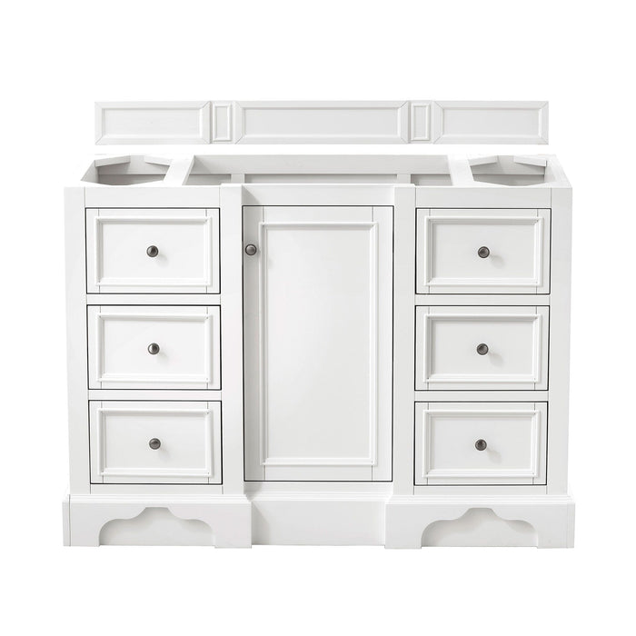 126" De Soto Bright White Double Sink Bathroom Vanity Suite with 3 cm ...